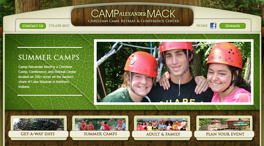 Camp Alexander Mack Launches New Web Design by Digital Hill - Digital Hill Multimedia, Inc.