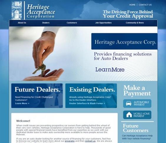 Heritage Acceptance Corporation Launches New Corporate Website Design By Digital Hill - Digital ...