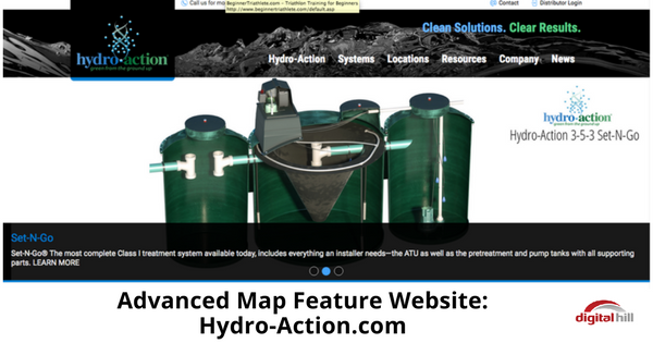 Advanced Map Feature Website: Hydro-Action.com - Digital Hill ...