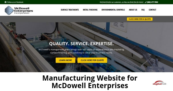 Manufacturing Website for McDowell Enterprises - Digital Hill ...