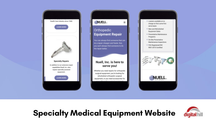 Specialty Medical Equipment Website Digital Hill Multimedia Inc